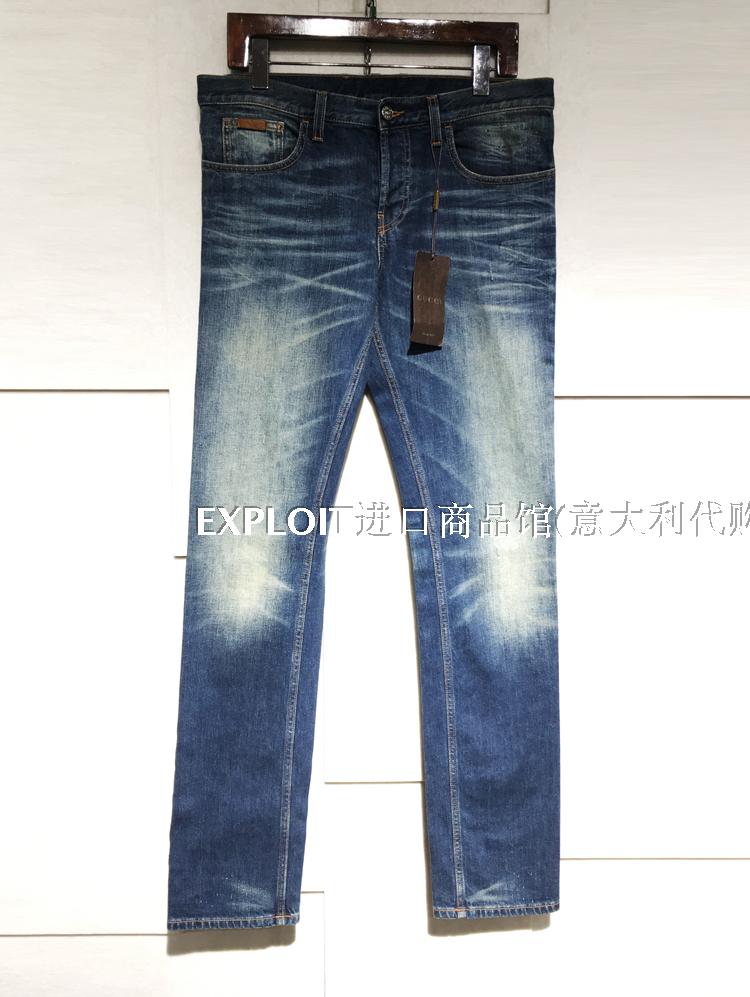 Купить Джинсы мужские 现货 gucci/古奇男士纽扣门襟小直筒牛仔裤代购正品269300 в интернет ...