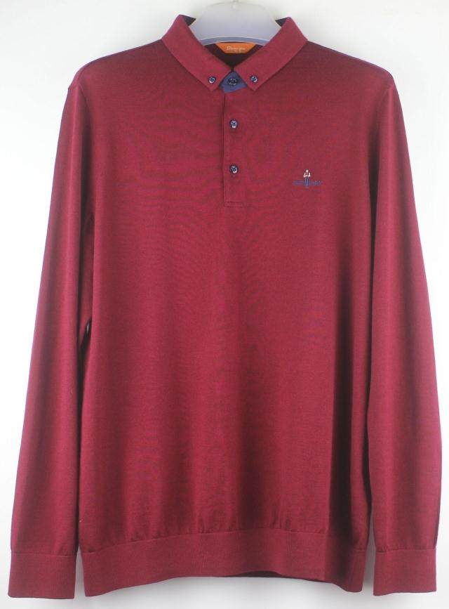 Купить Свитер мужской 比音勒芬biemlfdlkk商务男士酒红翻领套头长袖针织羊毛衫长袖t恤 BIEM.l.fdlkk ...