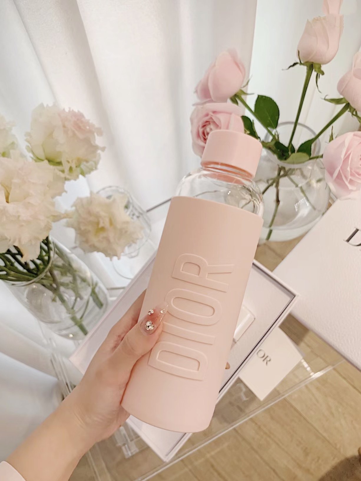 Domestic Dior Beauty Counter Points Gift Pink Glass Cup 550ml Simple ...
