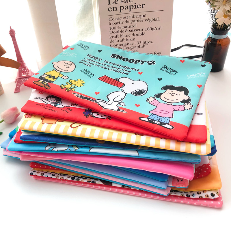 Korean version of cute student cartoon zipper file bag non-woven folder ...