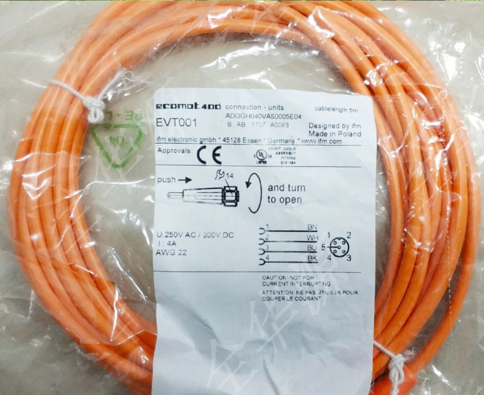 Cáp nối cảm biến, dây nối cảm biến IFM EVT001, EVT002, EVT003, EVT004 ...