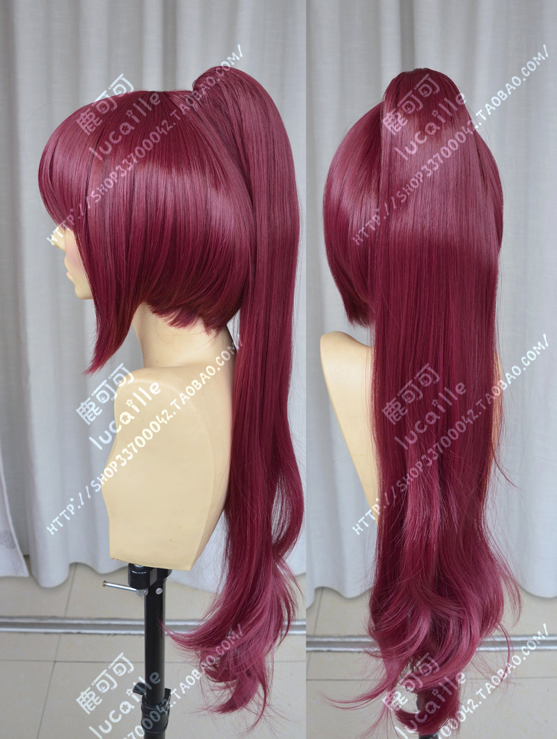 free! Gou Matsuoka Dark Burgundy Ponytail Style Cosplay Party Wig ...