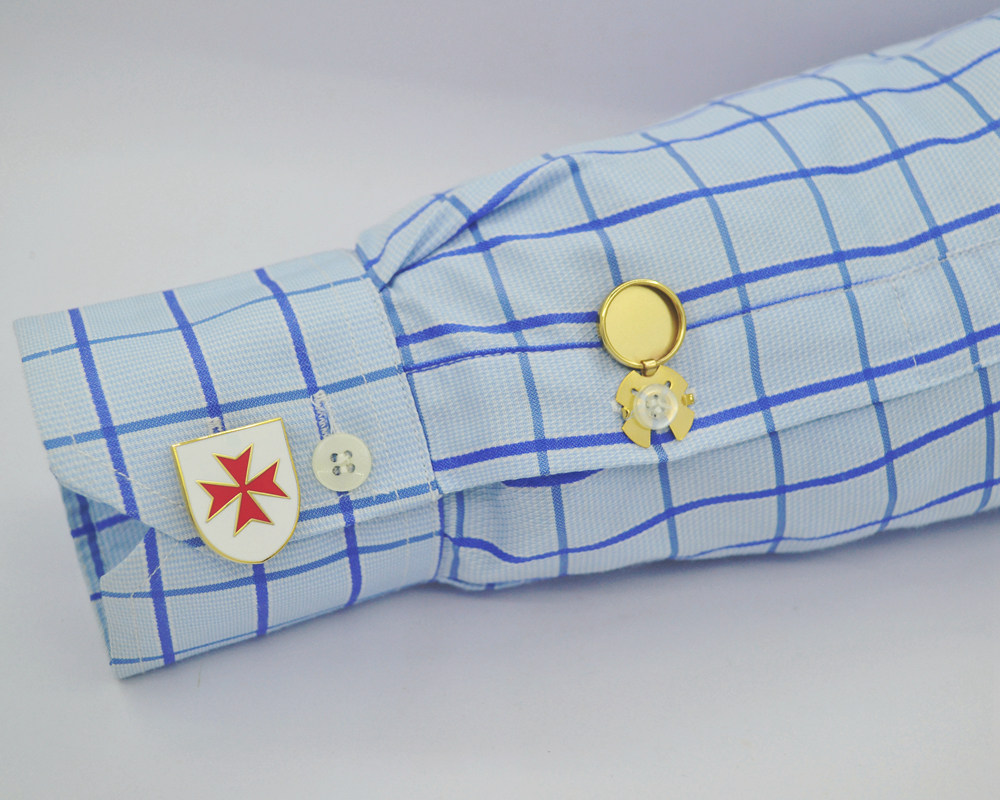 Knights of St John's Knights of Malta Shield Pattern Men's Button Gold ...