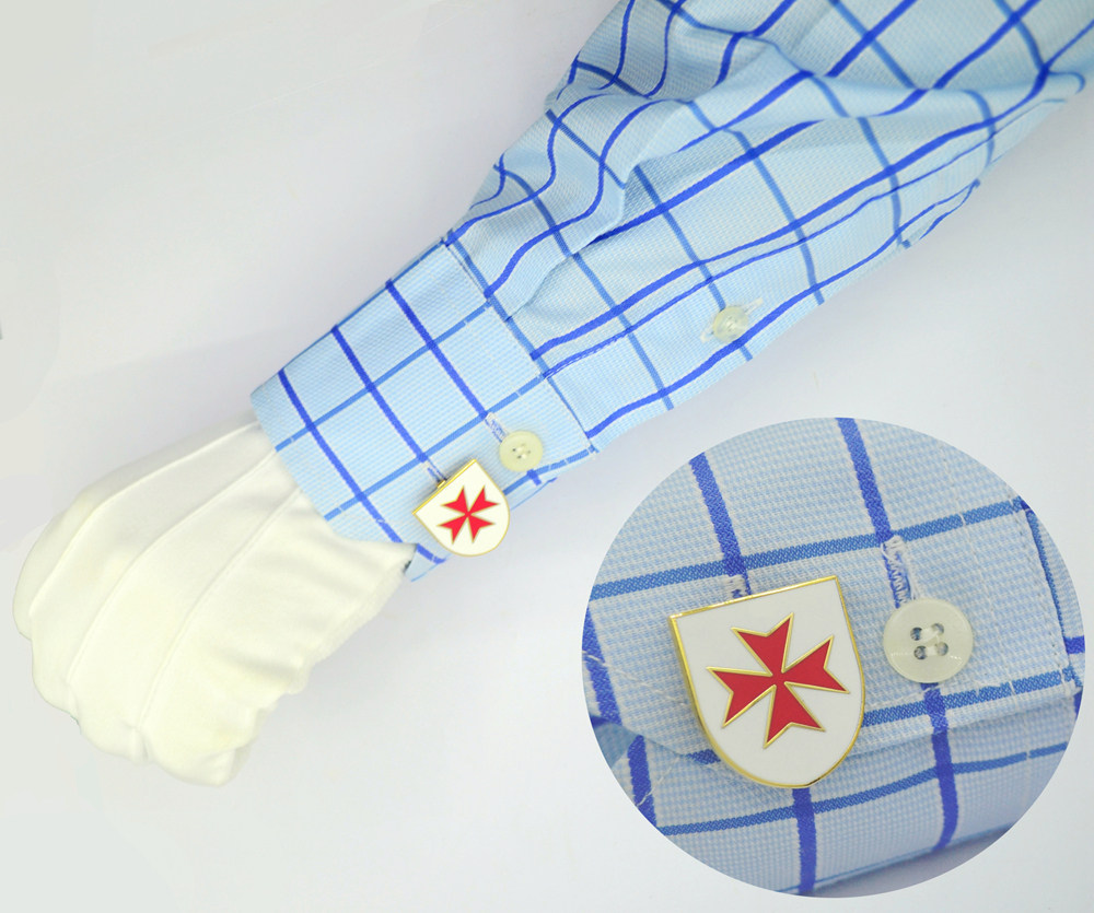 Knights of St John's Knights of Malta Shield Pattern Men's Button Gold ...