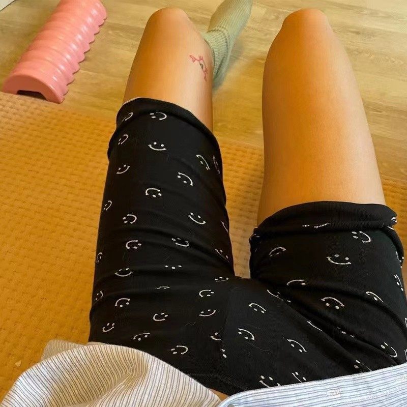 minjiena韩国正品代购笑脸骑行裤五分裤休闲运动打底裤瑜伽短裤夏-淘宝网